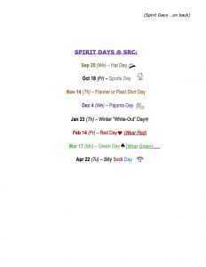 SRC Calendar – School Readiness Center